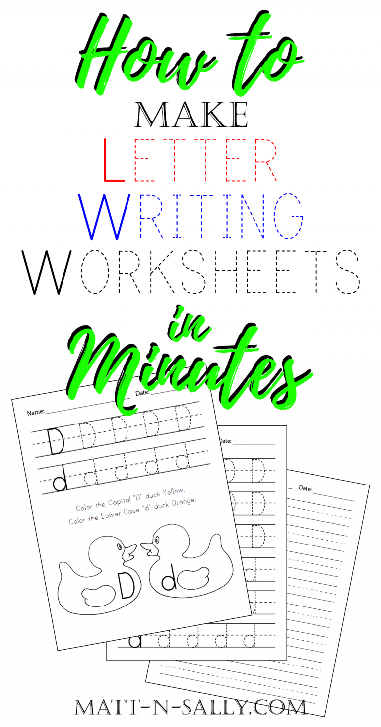 How to Make Letter Writing Worksheets in Minutes | Matt-n-Sally.com